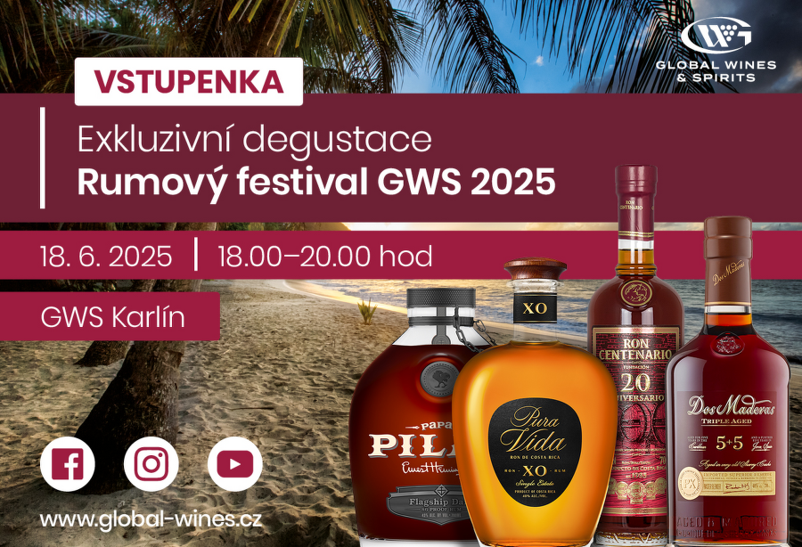 Vstupenka na degustaci RumFest GWS 18.6.2025 Karlín | E-shop Global Wines & Spirits