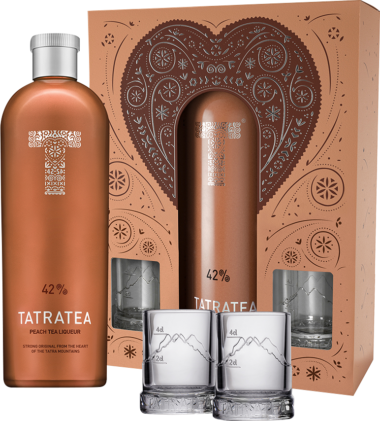 Tatratea 42% Peach Tea liqueur 0,7l + sklenice | E-shop Global Wines ...